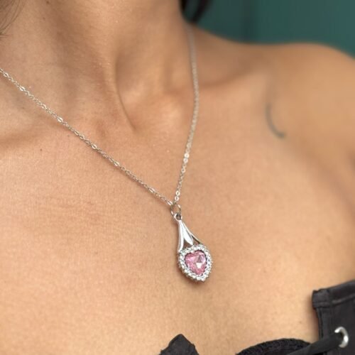 Aurora Long Pink Heart Chain – Mind eye