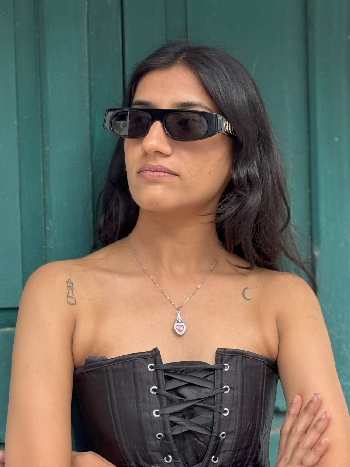 Aurora Long Pink Heart Chain – Mind eye