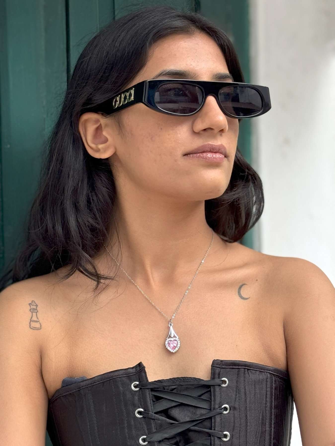 Aurora Long Pink Heart Chain – Mind eye